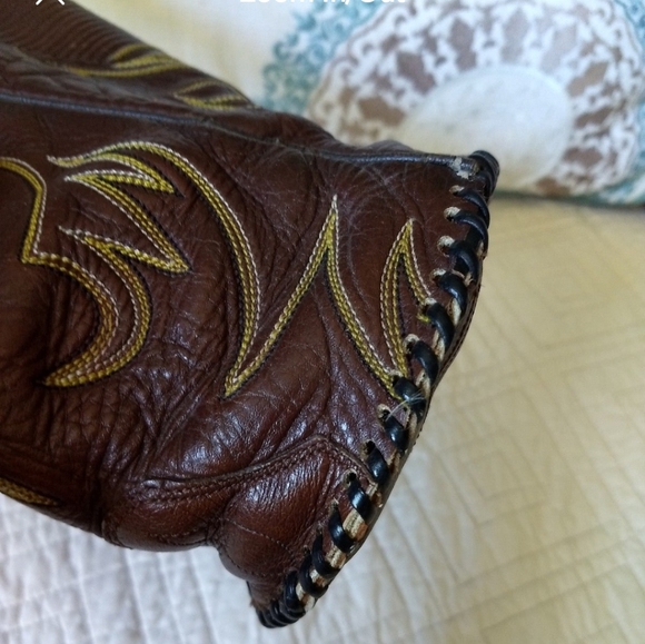 Dan Post | Bags | Rare Vintage Dan Post Distressed Leather Cowboy Boot ...